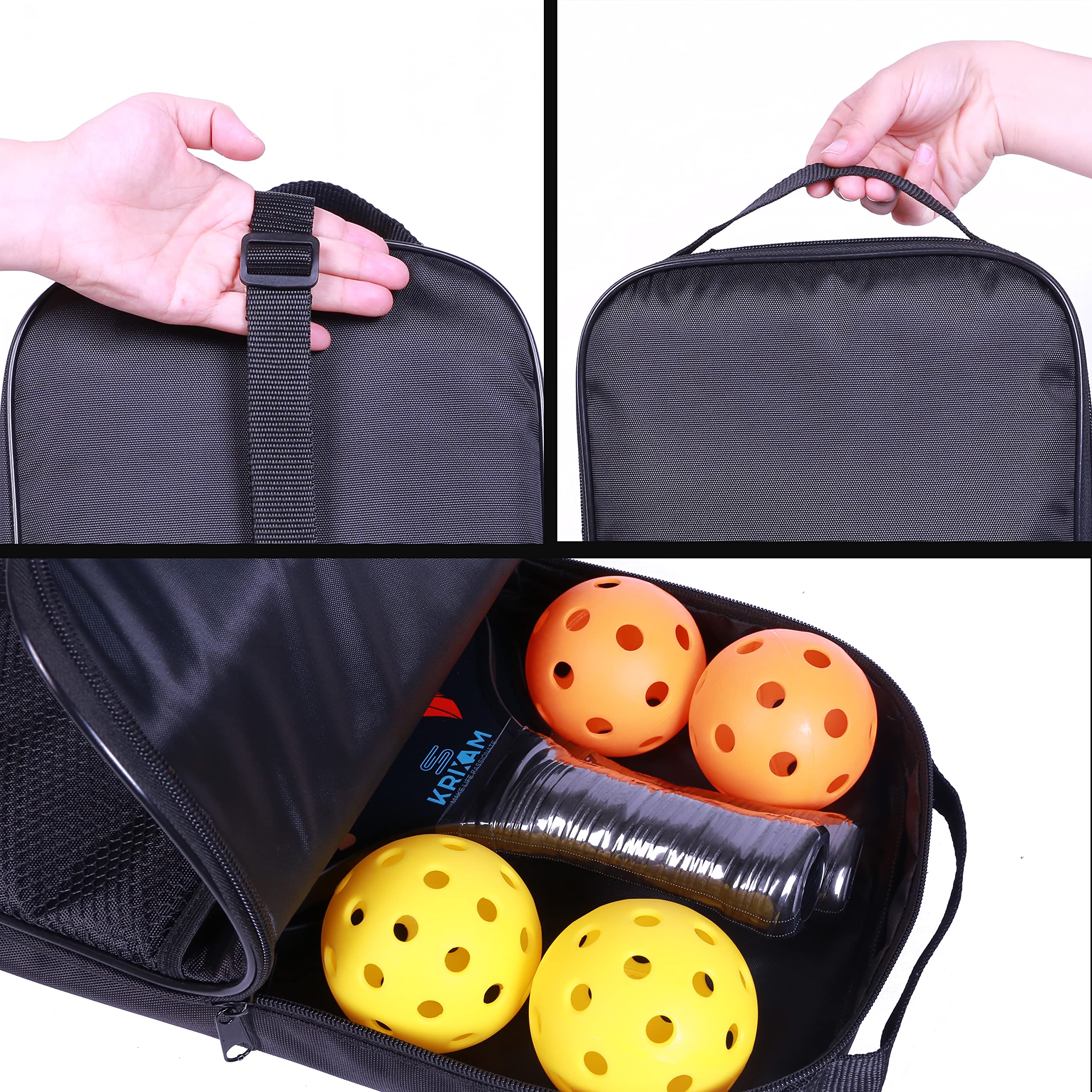 Krixam Pickleball Paddles with Graphite Carbon Fiber and Polypropylene Core, Lightweight Pickleball Rackets with Comfortable Grip (2Pcs)