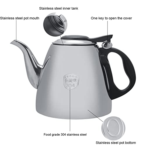 Tea Kettle Stovetop, 1.2l 1.5L Stainless Steel Stove top Teapot Tea Coffee Pot Kettle Heat Resistant Handle (1.5L)