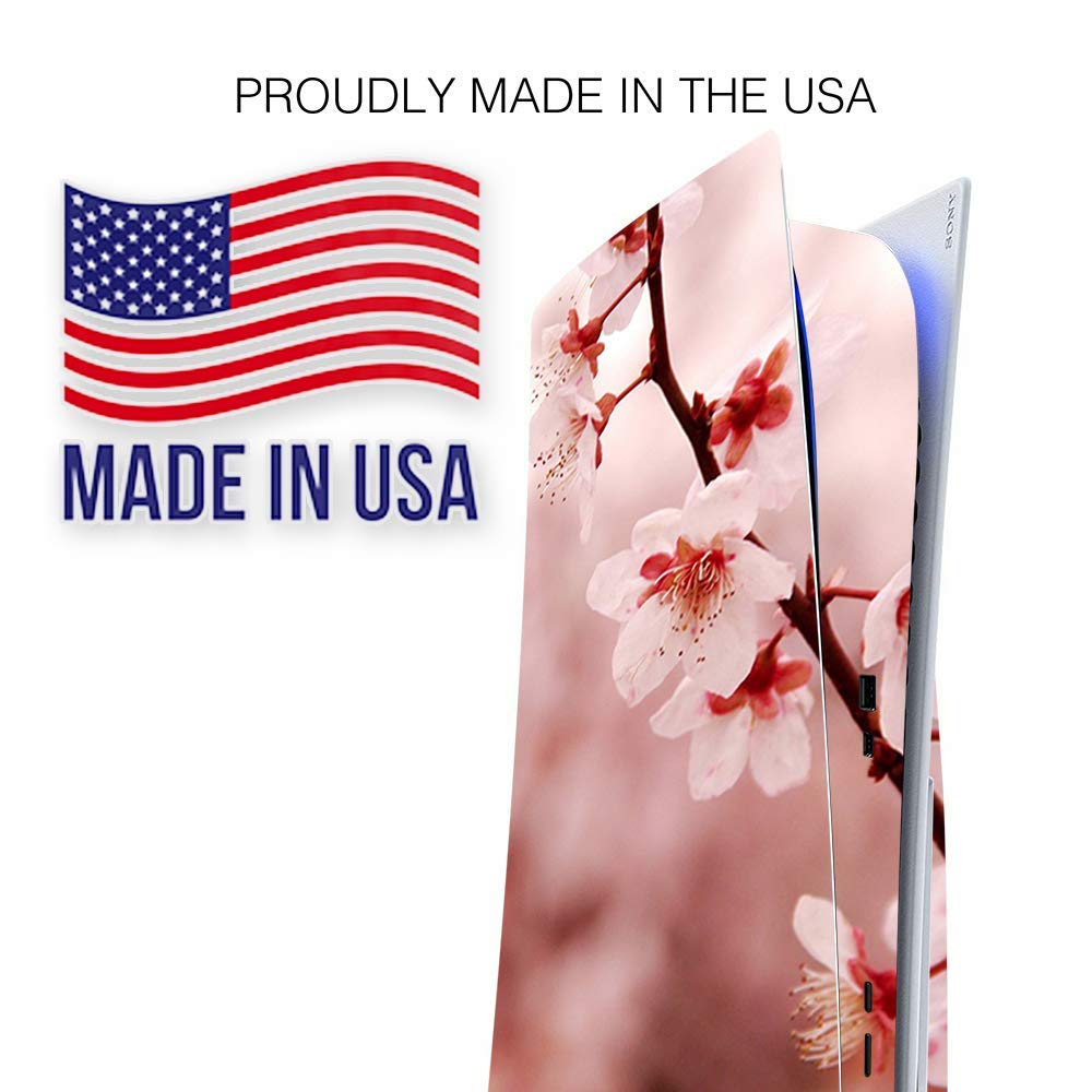 ITS A Skin Skins Compatible with Sony Playstation 5 Console Disc Edition - Protective Decal Overlay Stickers wrap Cover - Cherry Blossoms