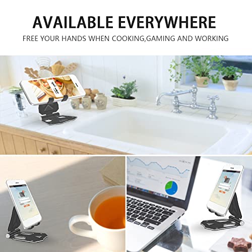 SCTEWELL Mobile Phone Holder, 1-Piece Mobile Phone Holder Suitable for iPhone, Ipad, Mobile Phones, All Android Smart Phones, Small desktops, Sturdy Aluminum Metal Phone Holder