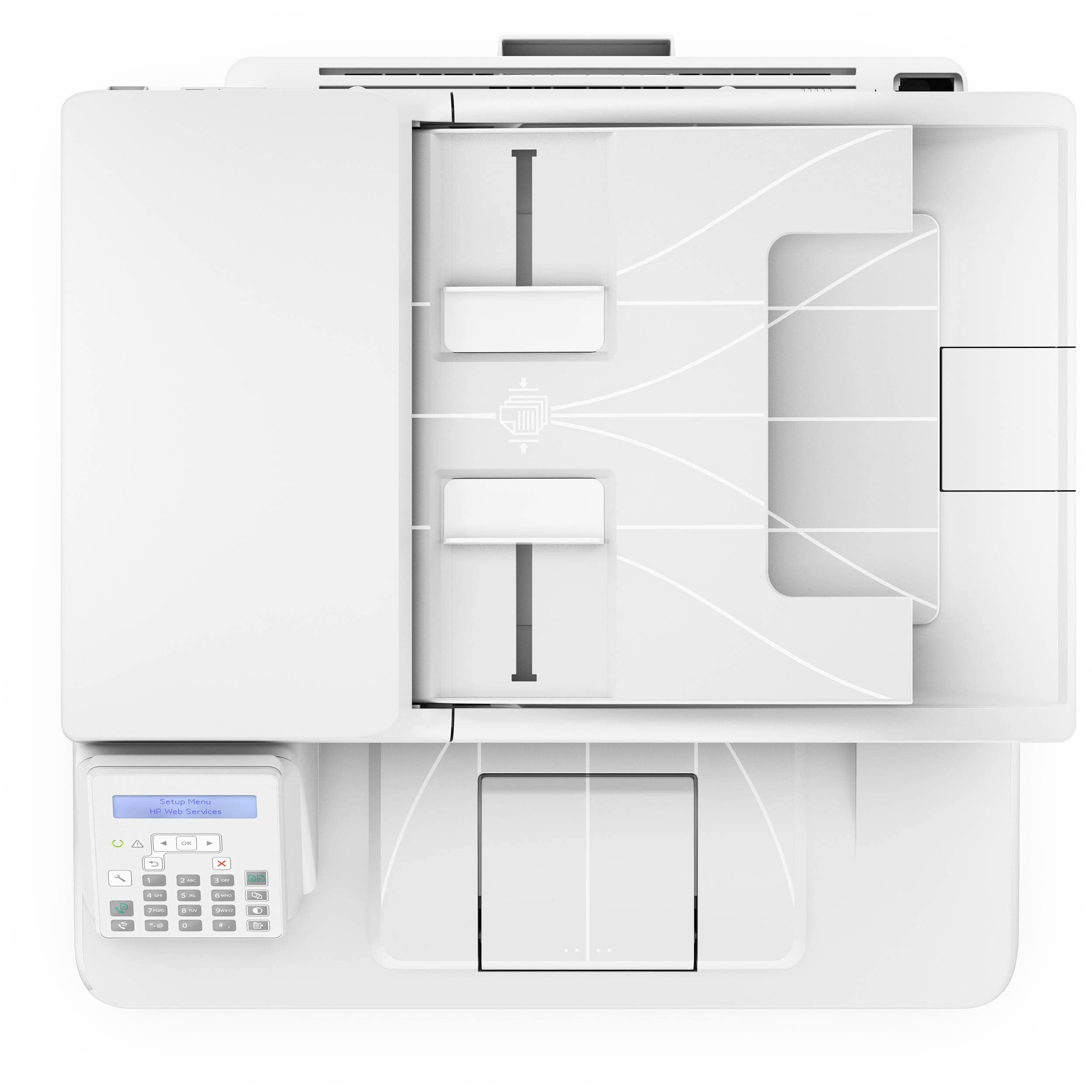 HP Laserjet Pro MFP M227fdn All-in-One NFC Ethernet Wired Monochrome Laser Printer - Print Scan Copy Fax - 30 ppm, 1200 x 1200 dpi, Auto Duplex Printing, 35-Sheet ADF, Cbmou Printer Cable