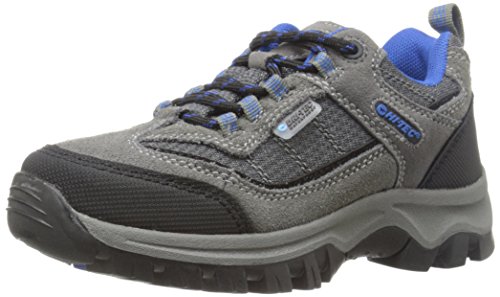 Hi-Tec Unisex-Child Hillside Low WP Jr-K, Charcoal/Blue/Black, 1 M US Little Kid
