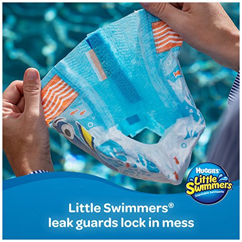 Huggies Little Swimmers Disposable Swim Diapers, Swimpants, Size 4 Medium (24-34 Pound), 18 Count, with Huggies Wipes Clutch 'N' Clean Bonus Pack (Packaging May Vary)