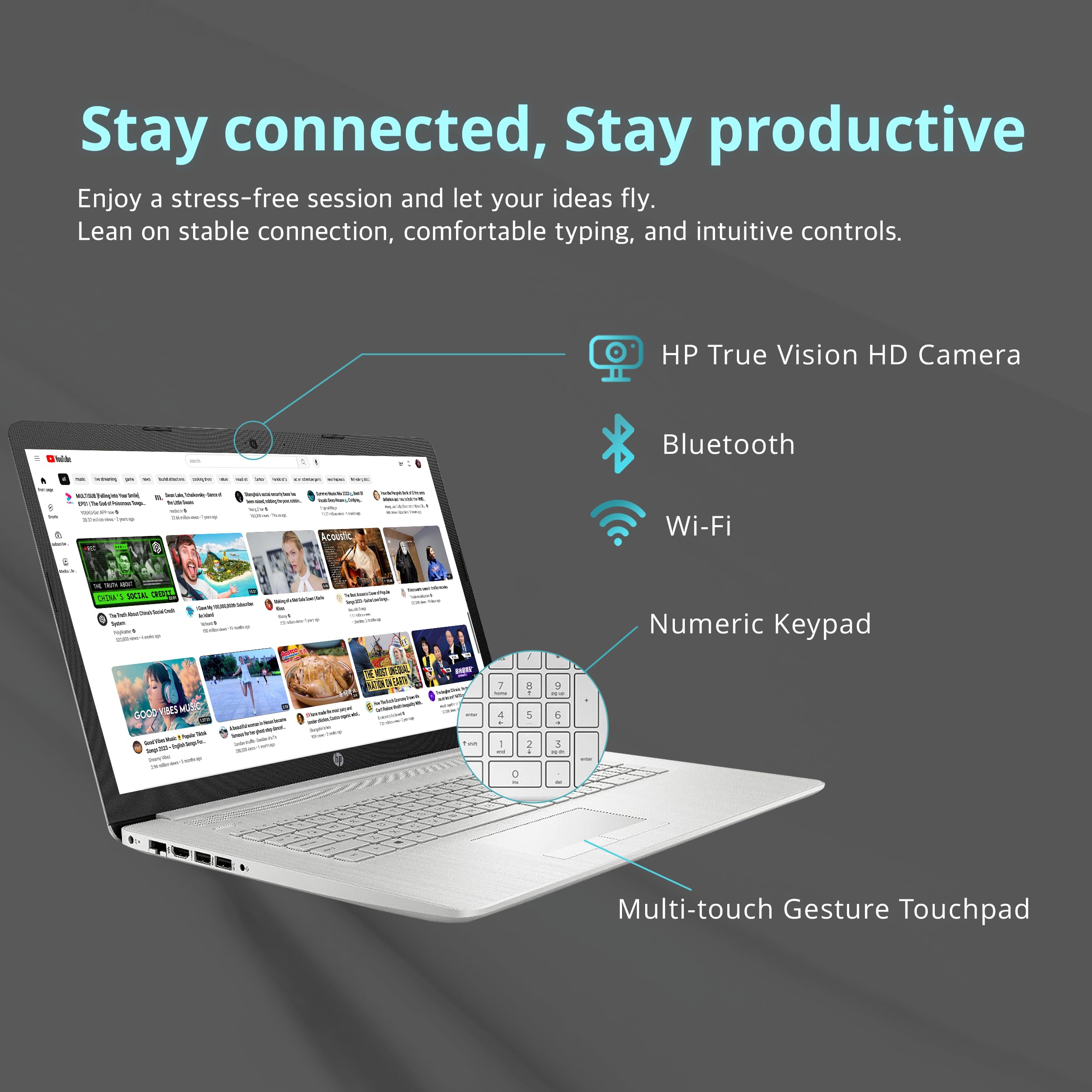 HP 17.3" FHD Business Laptop, 11th Gen Intel Core i5-1135G7(Beats Intel i7-1065G7), 16GB RAM, 512GB PCIe SSD, Backlit Keyboard, Intel Iris Xe GPU, Bluetooth, Win 10 Pro, Silver, 32GB USB Card