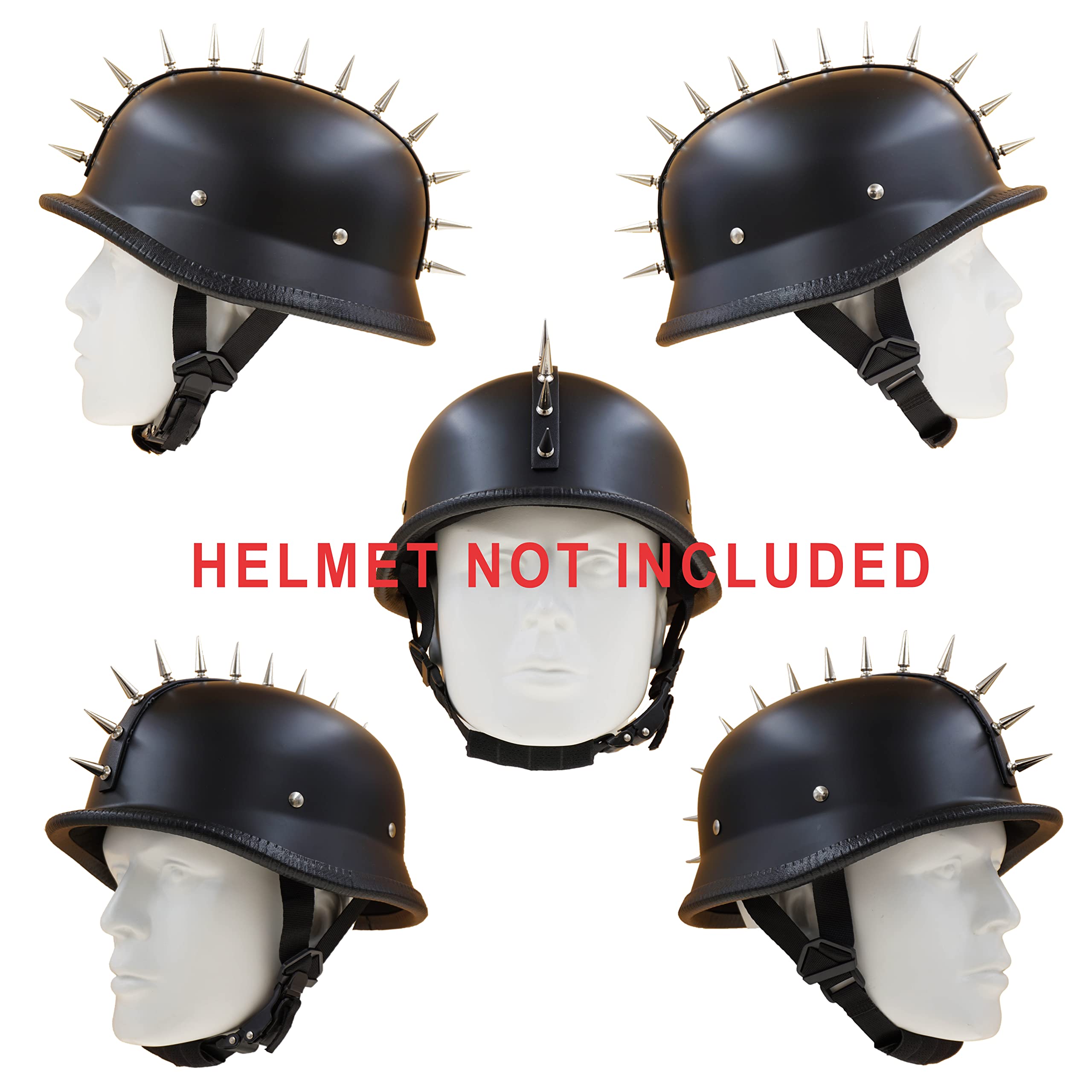 Hot Rides Reflecive Punk Rubber Mohawk Warhawk Wig Accessory Stick On Helmet for Ski Skate Bike Biker Bicycle Scooter Motorcycle Helmet (Saw - Black)
