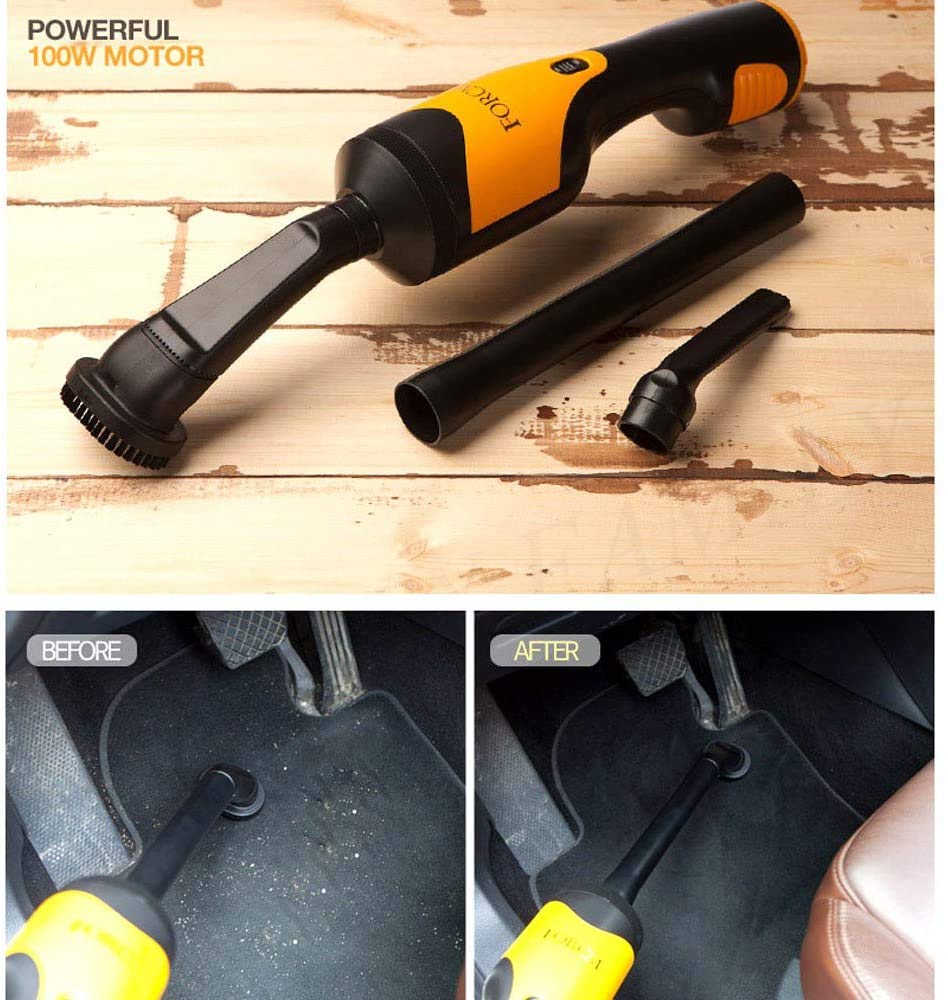 High Power Mini Car Handy Handheld Portable Vacuum Cleaner for Vehicles 60dB Low Noise DC 12V 12ft Long line Washable Hepa Filter European Design