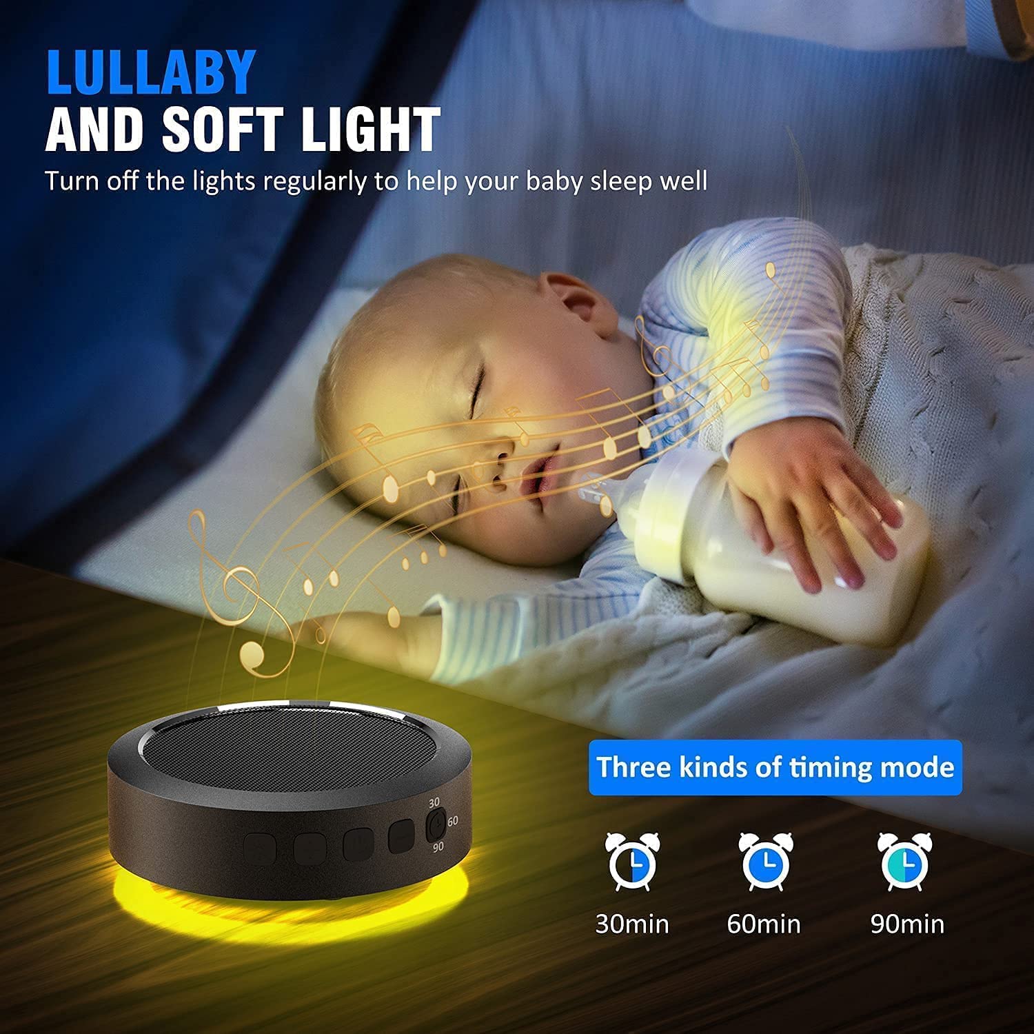 Portable White Noise Machine, Travel Mini Sound Machine with 26 Soothing Sounds and 7 Night Lights,Sound Machine for Kids & Adults