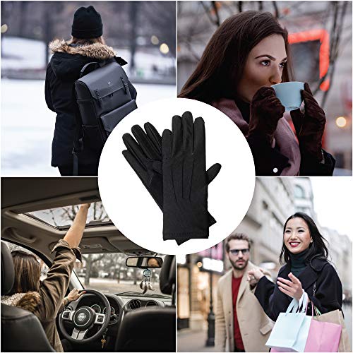 isotoner womens Women’s Spandex Cold Weather Stretch With Warm Fleece Lining Gloves, Black Heather, One Size US