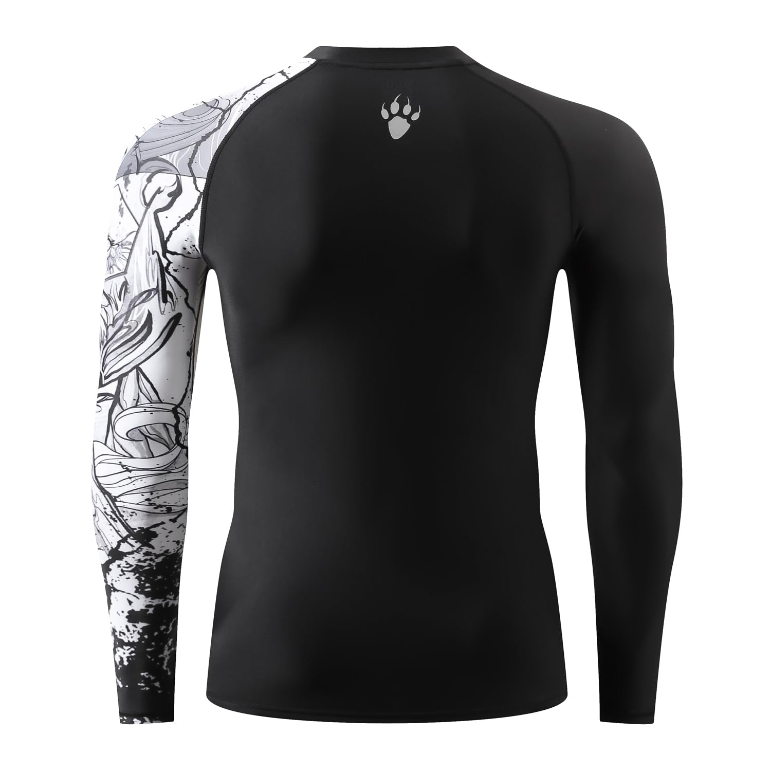 HUGE SPORTS Men's Splice UV Sun Protection UPF 50+ Skins Rash Guard Long Sleeves(Split, XL)