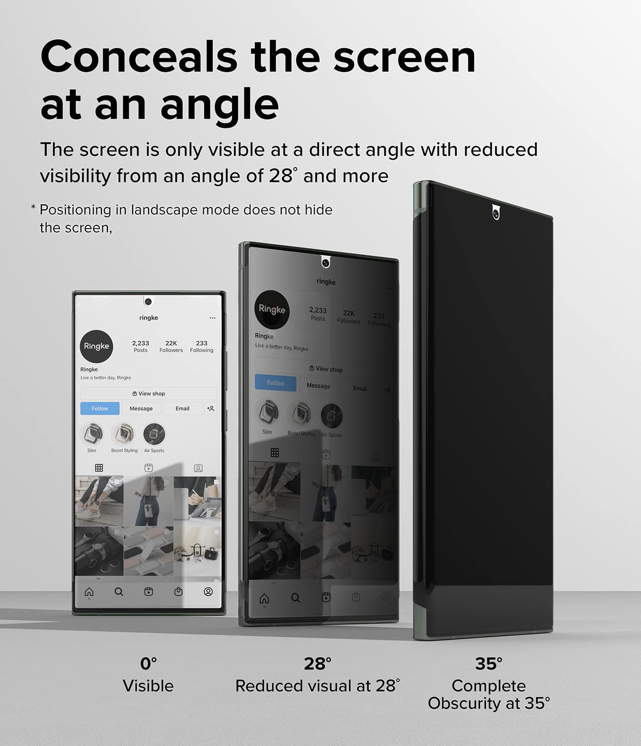 Ringke Privacy Dual Easy Wing [Anti-spy] Compatible with Samsung Galaxy S23 Ultra Privacy Screen Protector 5G, Self-Healing Properties Anti-Fingerprint Coating Film with Easy Application Kit