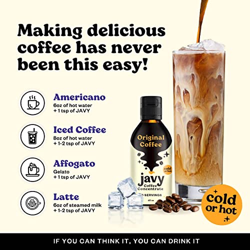 Javy Coffee Concentrate - Cold Brew Coffee, Perfect for Instant Iced Coffee, Cold Brewed Coffee and Hot Coffee, 35 Servings
