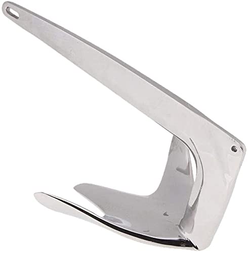 ISURE MARINE 4.4lb(2kg) Stainless Steel Bruce Style Claw Force Boat Anchor Heavy Duty Marine Grade Polished