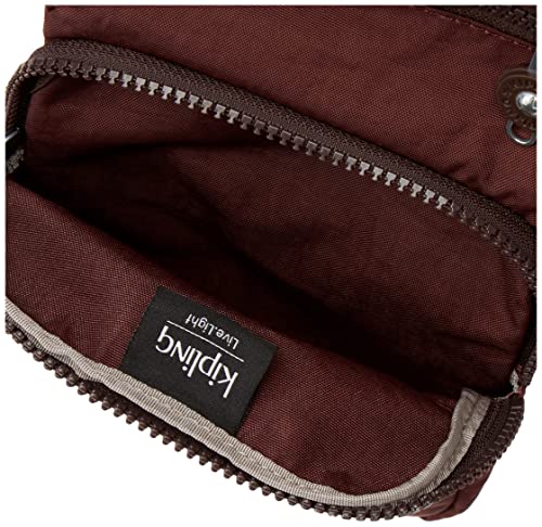Kipling Womens Women's New Eldorado Minibag, Lightweight Bag, Nylon Travel Crossbody Bag, Mahogany, 6 L x 7.75 H 0.75 D US