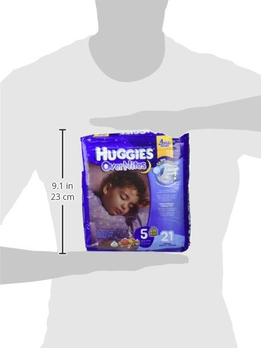 HUGGIES OverNites Diapers, Size 5, 21 Count, JUMBO PACK Overnight Diapers (Packaging May Vary)