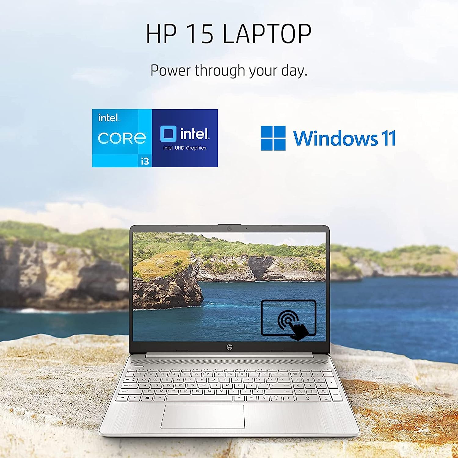 HP 2023 Newest Laptop, 15.6" HD Touchscreen, Intel Core i3 1115G4 up to 4.1GHz, 32GB RAM, 1TB SSD, Intel UHD Graphics, Wi-Fi, Bluetooth, Numeric Keypad, Windows 11 Home in S Mode, Natural Silver