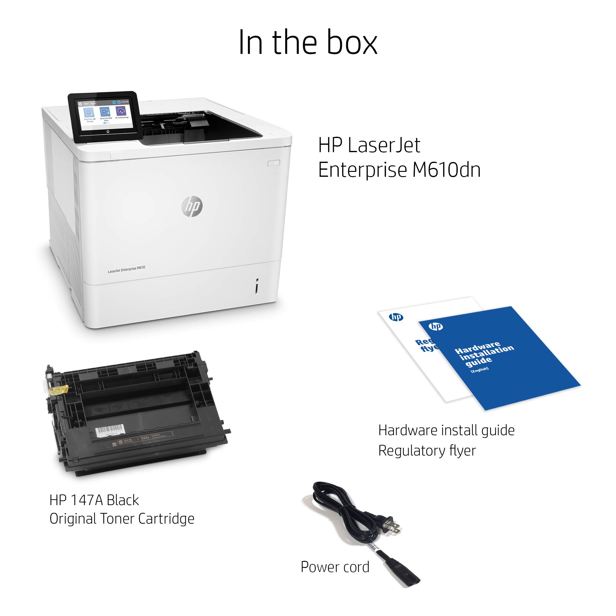 HP Laserjet Enterprise M610dn Monochrome Duplex Printer (7PS82A) (Renewed)