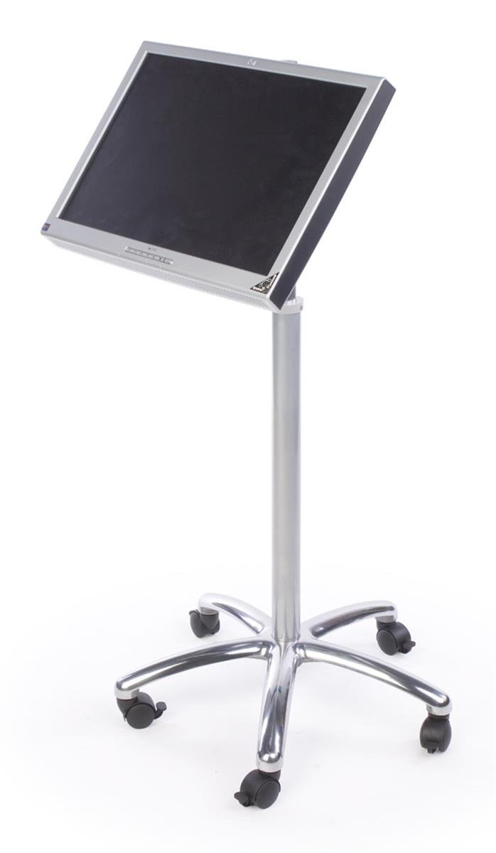 Height-Adjustable Monitor Stand for 12 to 22 inch TVs, Rotates, Swivels and Turns - Silver