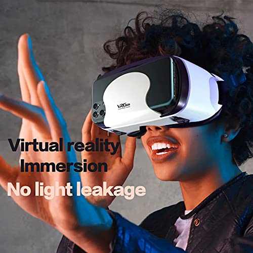 VR Headset with Controller Adjustable 3D VR Glasses Virtual Reality Headset HD Blu-ray Eye Protected Support 5~7 Inch with Controller