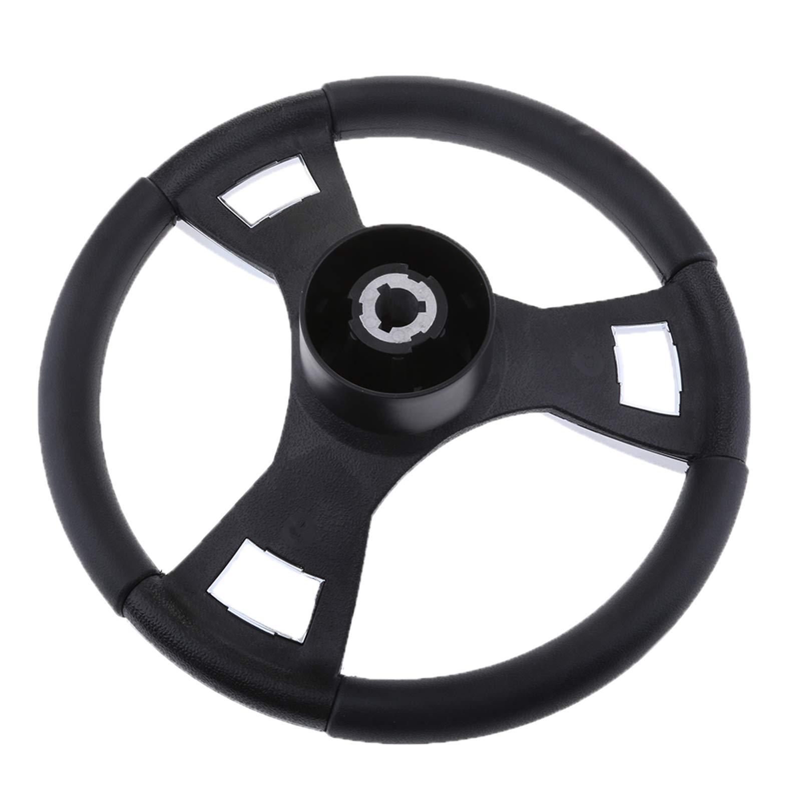 Homyl Stainless Steel 3 Polished Spoke Steering Wheel 350mm For Marine Boat
