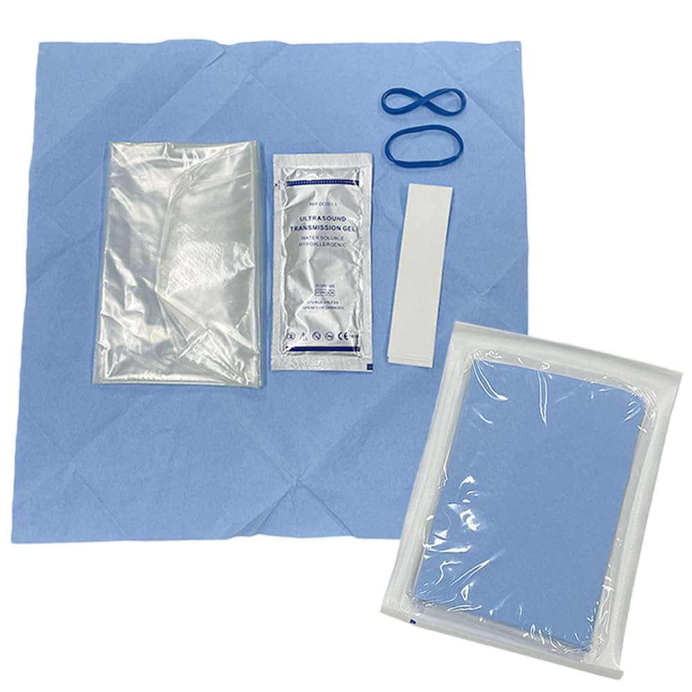 Ultrasound Transducer Probe Covers, Latex-Free Sterile Disposable Clear, Individual Packaging (100, 6" x 12")