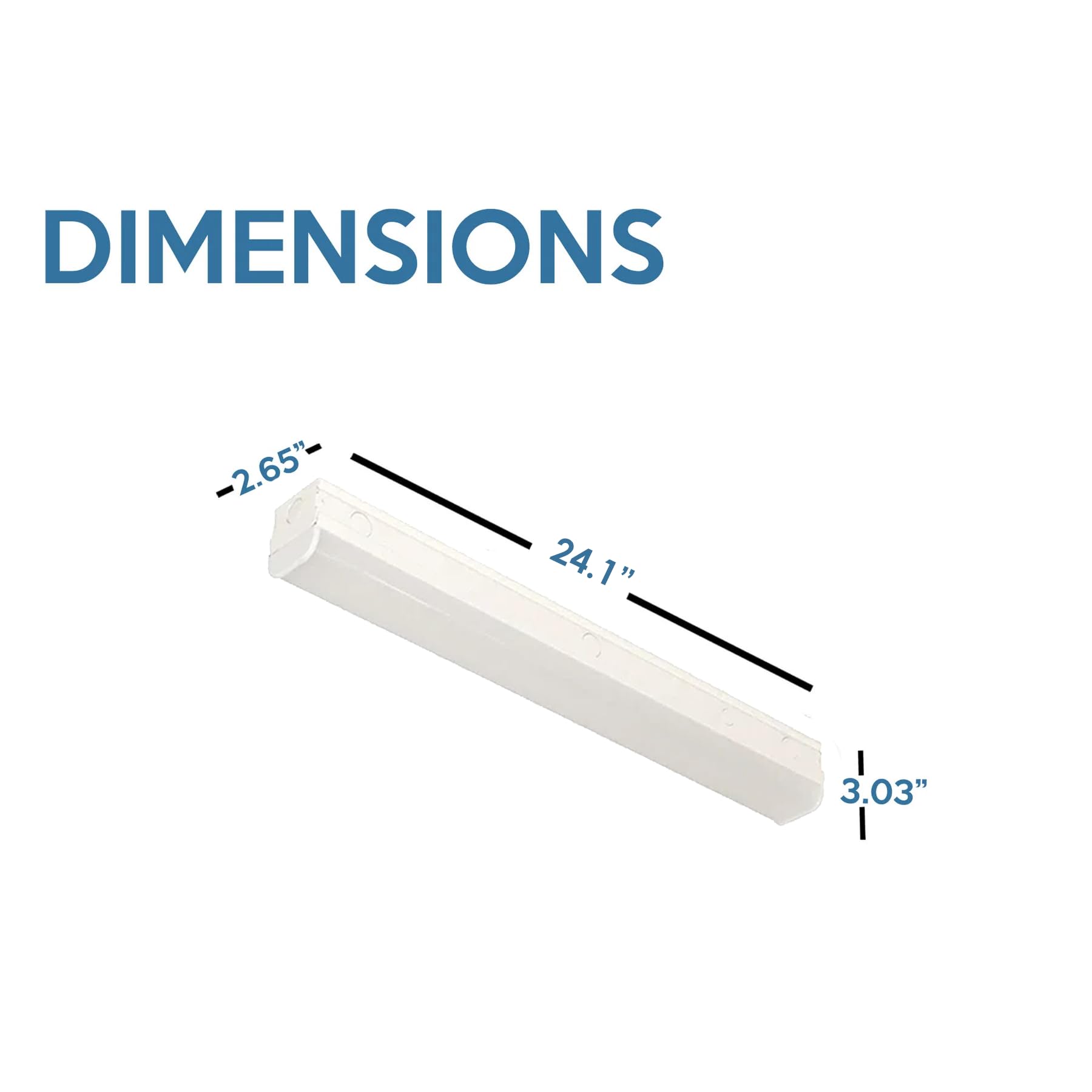 WareLight 2 Foot LED Narrow Strip Light, 2580 Lumens, Wattage and CCT Selectable, 120-277V