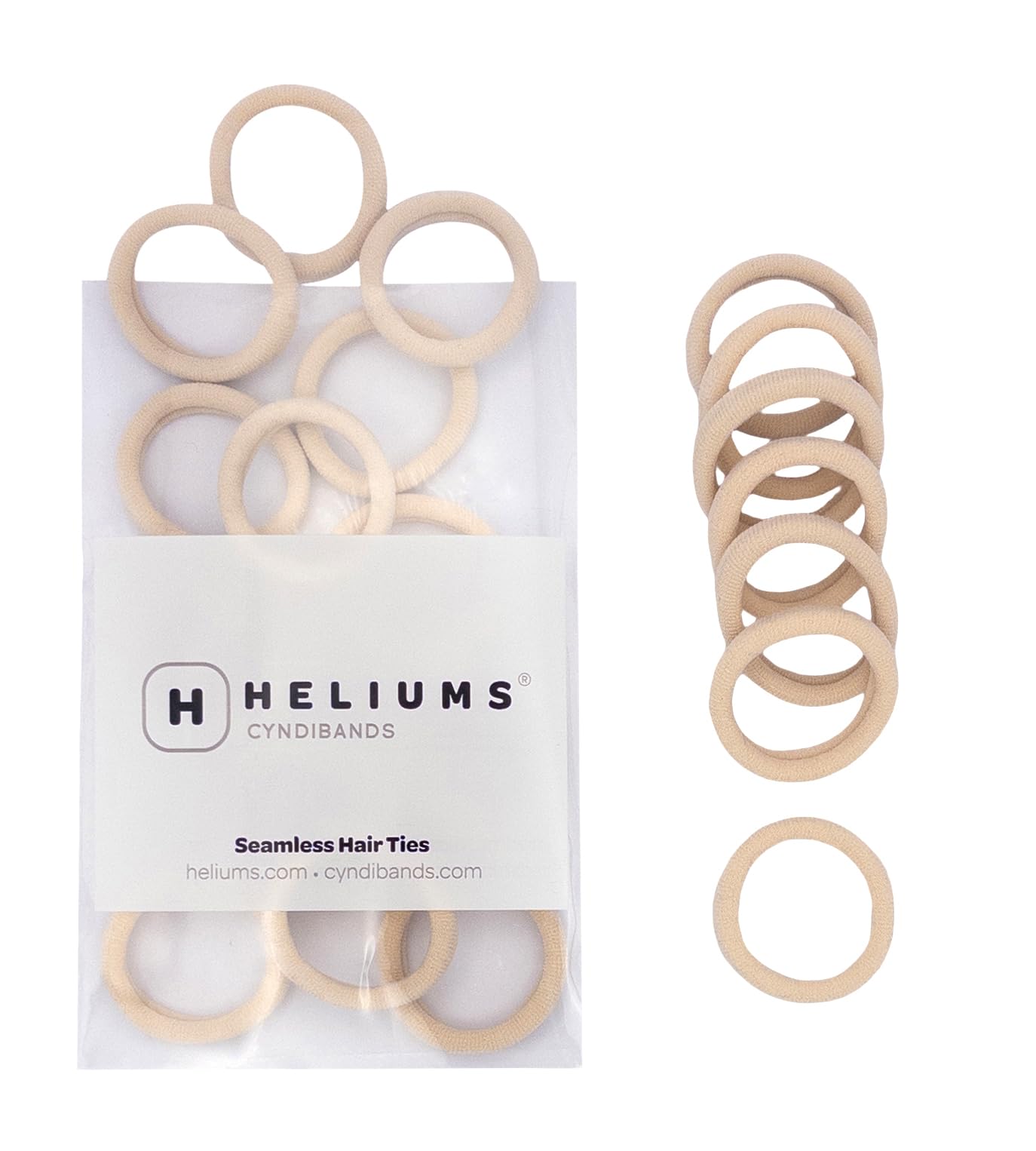 Heliums Small Hair Ties - Brown - 1 Inch Seamless No-Damage Ponytail Holders for Kids, Braids and Thin Hair - 20 Count