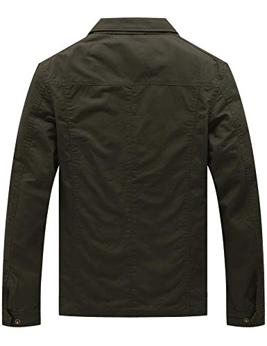 WenVen Men's Casual Tactical Barn Coat Jacket (Army Green, M)