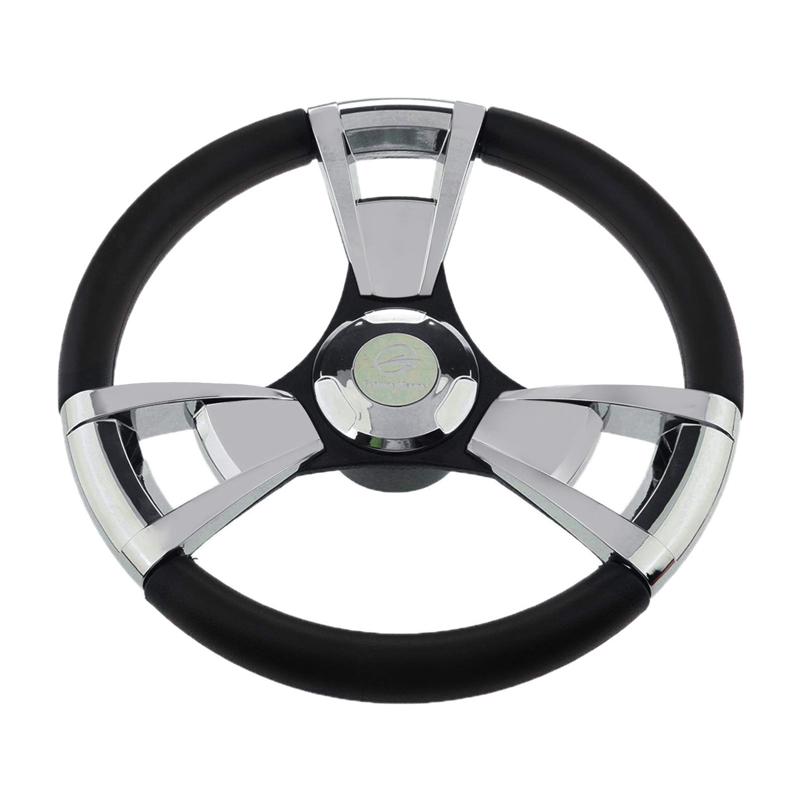 Homyl Stainless Steel 3 Polished Spoke Steering Wheel 350mm For Marine Boat