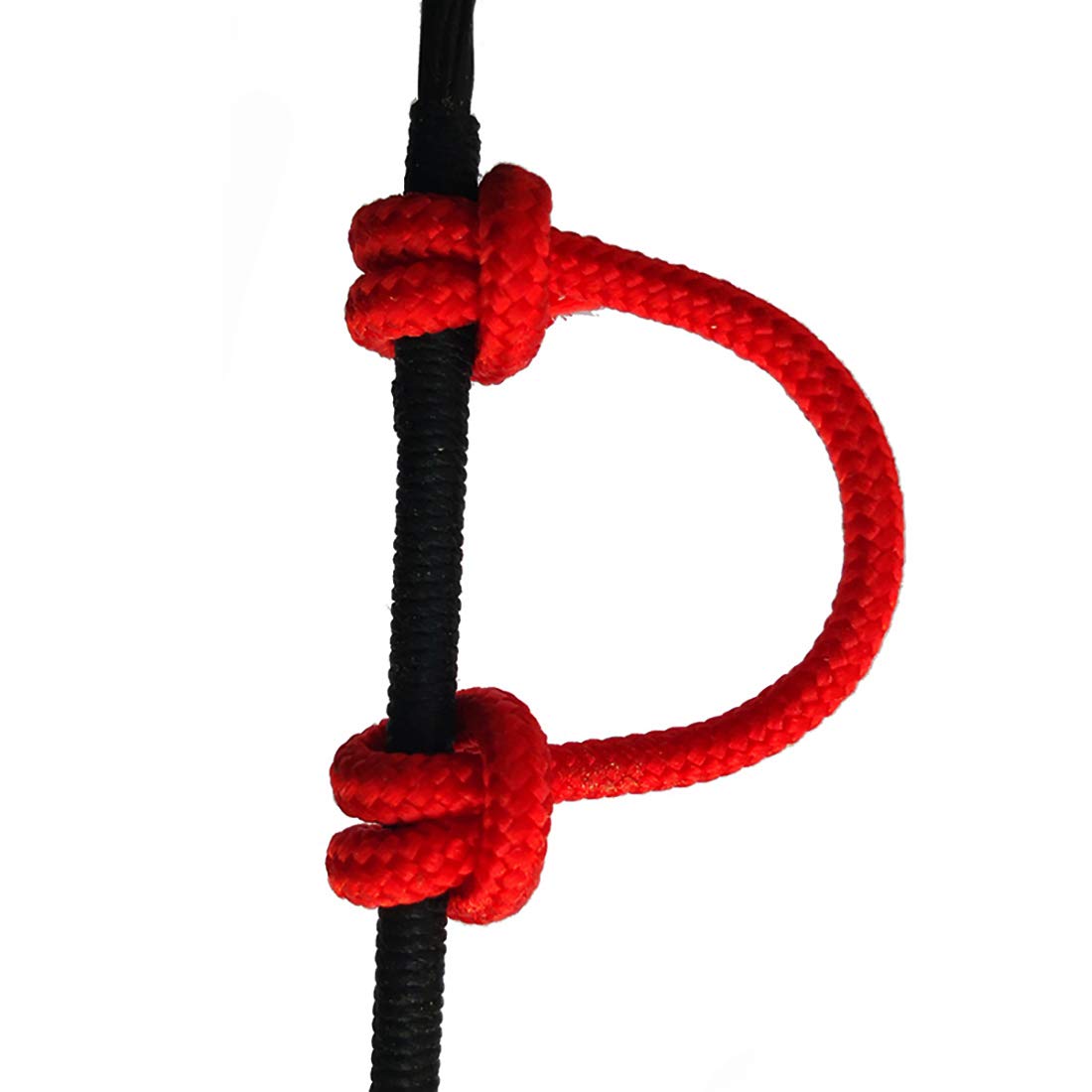 HRCHCG 39 inch Compound Bow D Loop Rope Bowstring Release D Ring Buckle Archery U Nocking Rope Release Aids Accessories (Pack of 2 Red)