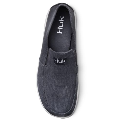 HUK Men's Brewster Slip On Wet Traction Fishing & Deck Shoes Boat, Classic-Volcanic Ash, 9