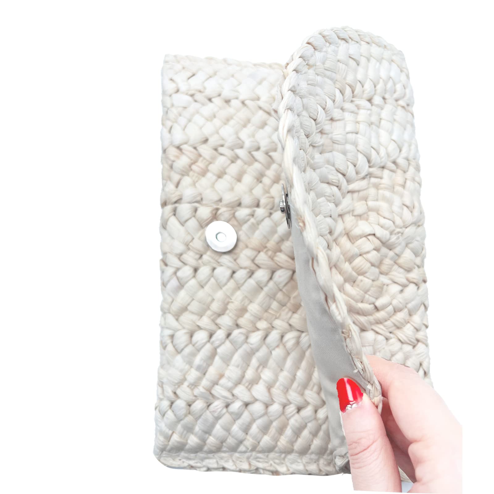 Lytosmoo Straw Clutch Purses for Women Woven Straw Beach Handbag Envelope Clutch Rattan Clutch for Summer
