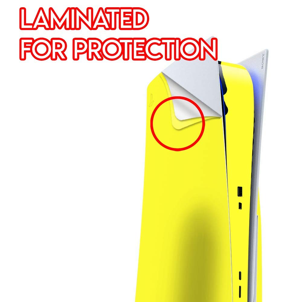 ITS A Skin Skins Compatible with Sony Playstation 5 Console Disc Edition - Protective Decal Overlay Stickers wrap Cover - Bright Yellow