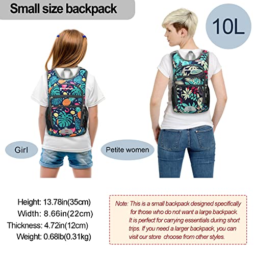 WEREWOLVES 10L Small Hiking Backpack, Lightweight Foldable Packable Casual Outdoor Travel Daypack (A5-flower, 10L)