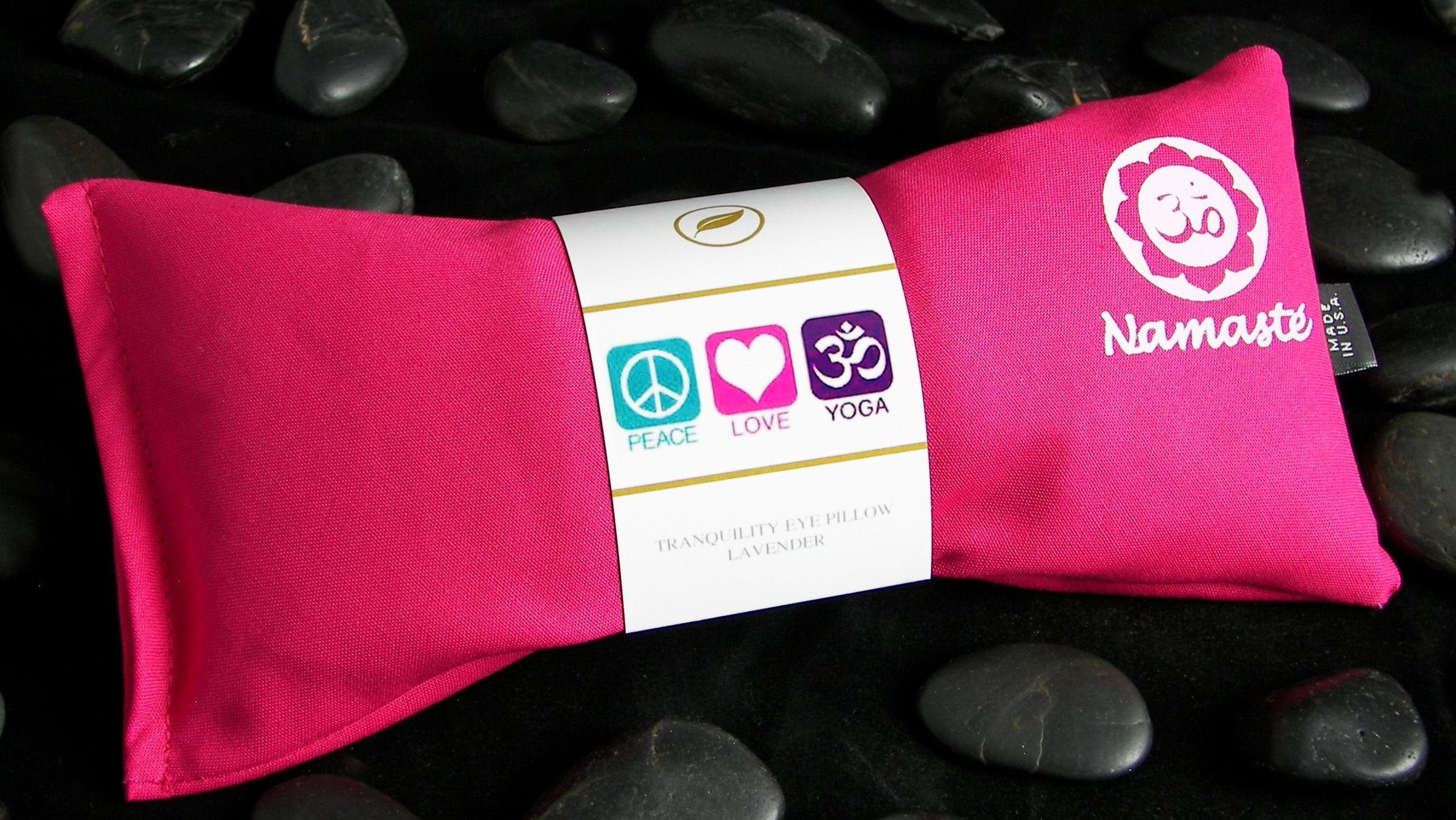 Happy Wraps Namaste Lavender Yoga Eye Pillows - Hot Cold Aromatherapy for Stress, Meditation, Spa, Relaxation Gifts - Set of 4 - Pink Cotton