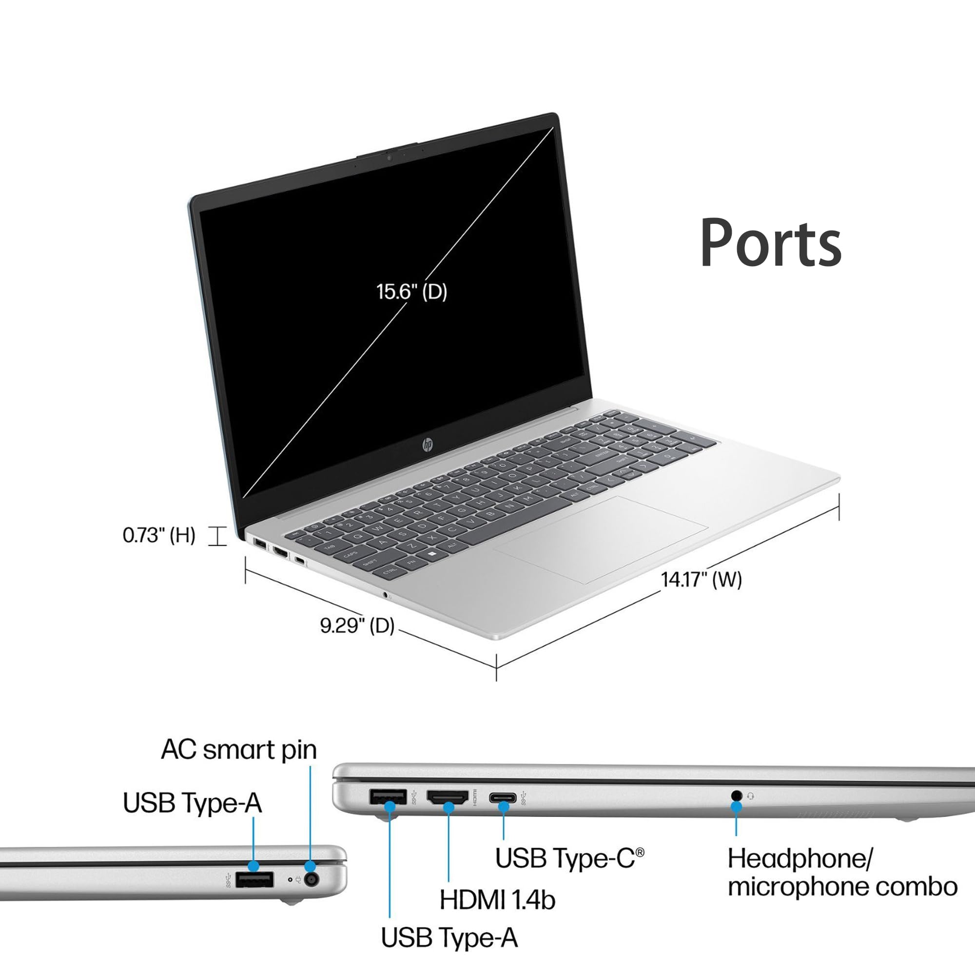 HP ProBook 450 G9 Business Laptop, 15.6” FHD Display, Intel Core i7-1255U Processor, NVIDIA GeForce MX570A, 64GB RAM, 2TB PCIe SSD, Webcam, FP Reader, Wi-Fi 6, Windows 11 Pro, Silver