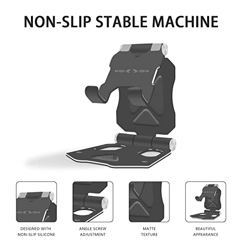 SCTEWELL Mobile Phone Holder, 1-Piece Mobile Phone Holder Suitable for iPhone, Ipad, Mobile Phones, All Android Smart Phones, Small desktops, Sturdy Aluminum Metal Phone Holder