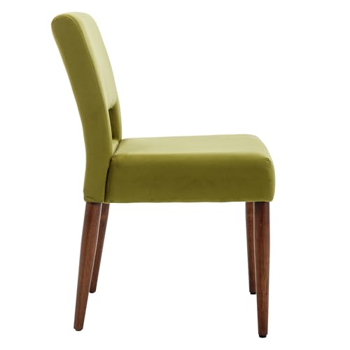 Haplized Accent Chairs Set of 2, Velvet Chairs with Solid Woood,Upholstered Dining Chairs for Living Room, Kitchen, Bedroom, Beauty Room,Dining room (Green, Set of 2)