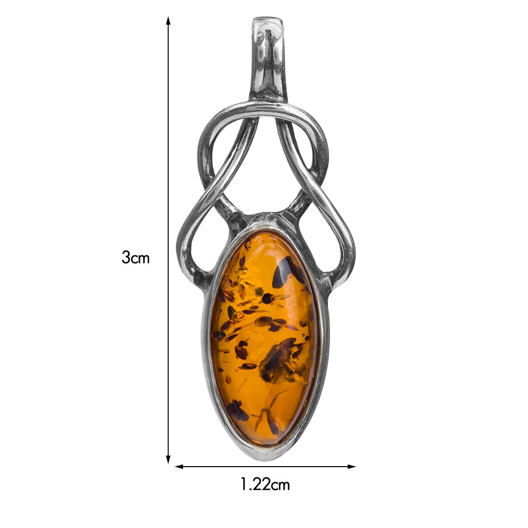 Ian and Valeri Co. Amber Sterling Silver Celtic Pendant
