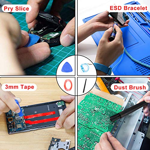 Precision Screwdriver Set Computer Repair Kit, 128 In 1 DIY Repair Tools with Anti Static Mat, ESD Wrist Strap, Magnetic Screw Driver Kit for Phone/Mac/Pad/Laptop/PC/Xbox/PS4/Nintendo Switch/Watch