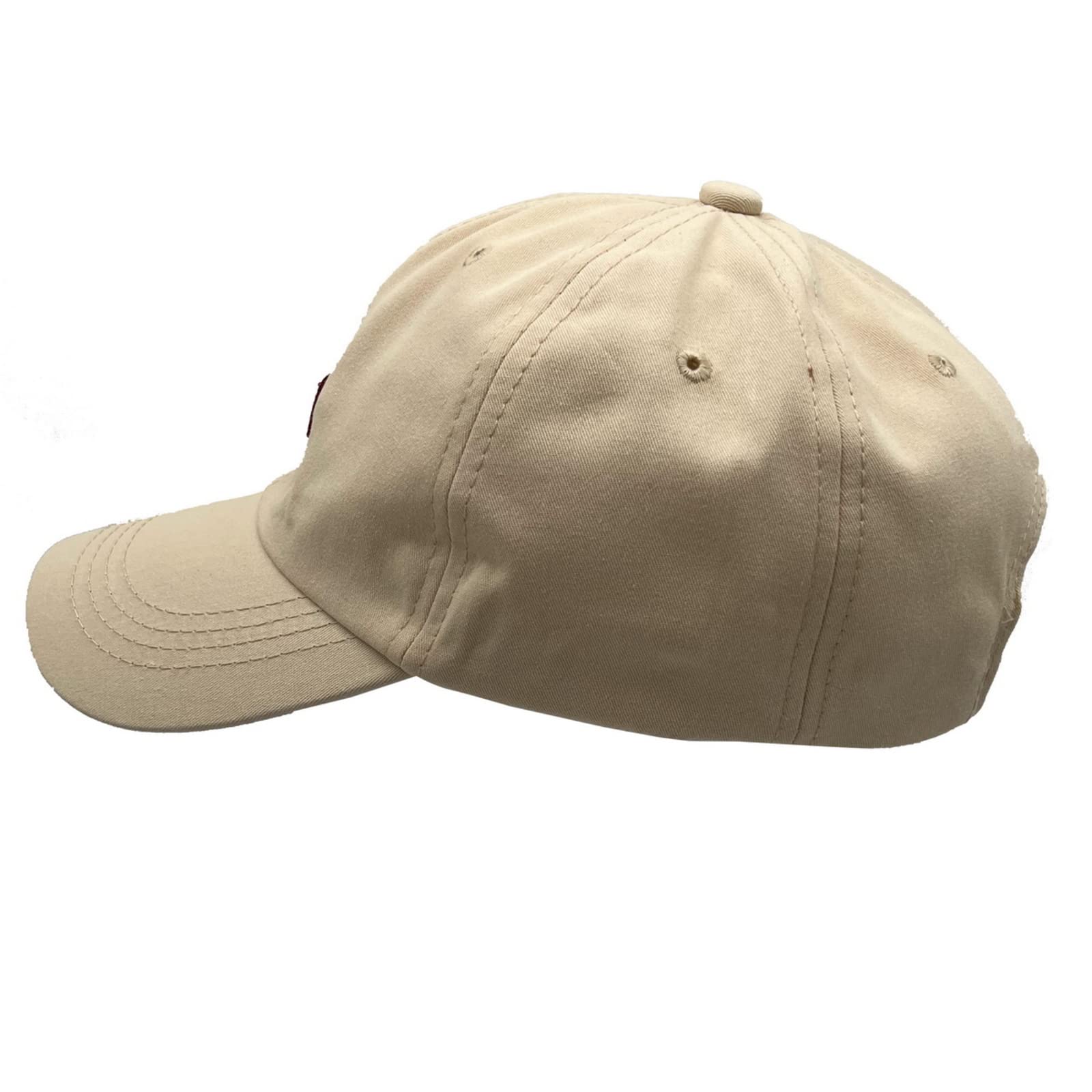 M Letter Cotton Baseball Cap Adjustable Strapback Washed Embroidered Sun Dad Hat for Men Women Golf Hats Beige