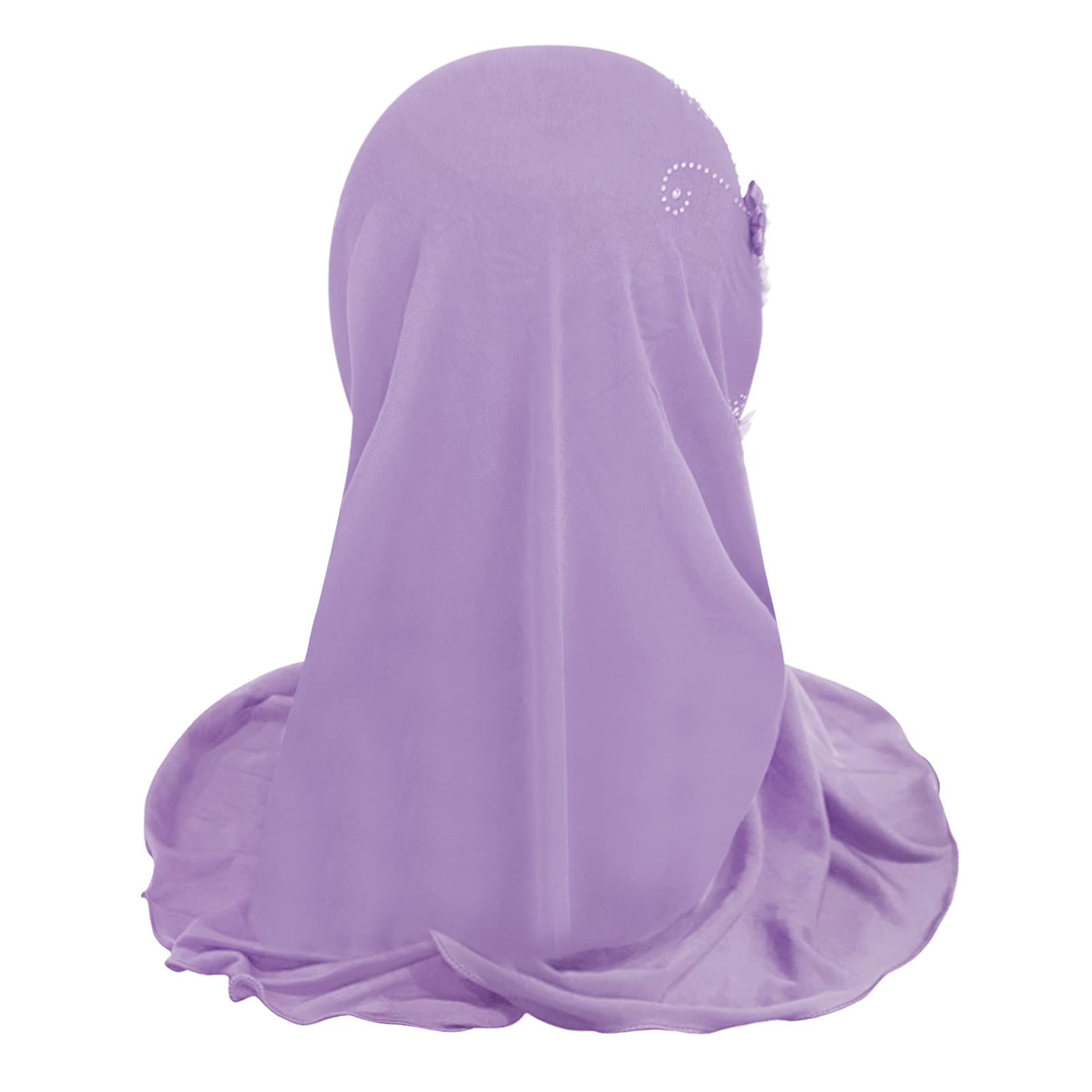 Hijab for Girls 2-6Y, Cute Muslim Islamic Child One Piece Head Scarf with Flower