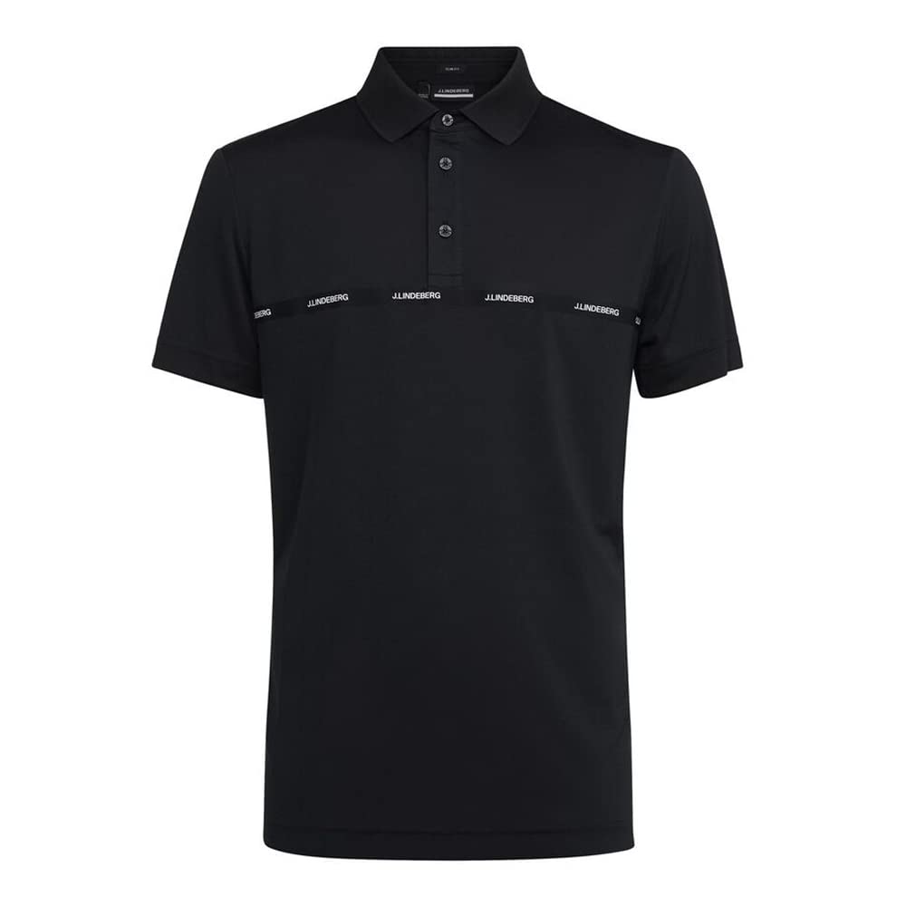 J Lindeberg Mens Chad Slim Fit TX Jersey Golf Polo - Black XXL