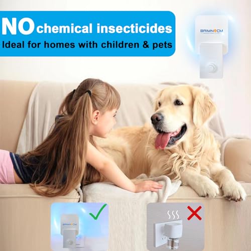Plug in Bug Light Trap, Flying Insect Trap, Mosquito Killer, Indoor Fly Trap for Gnat Moth Houseflies Fruit Flies, White, 4 Device&8 Refill Home Indoor Use