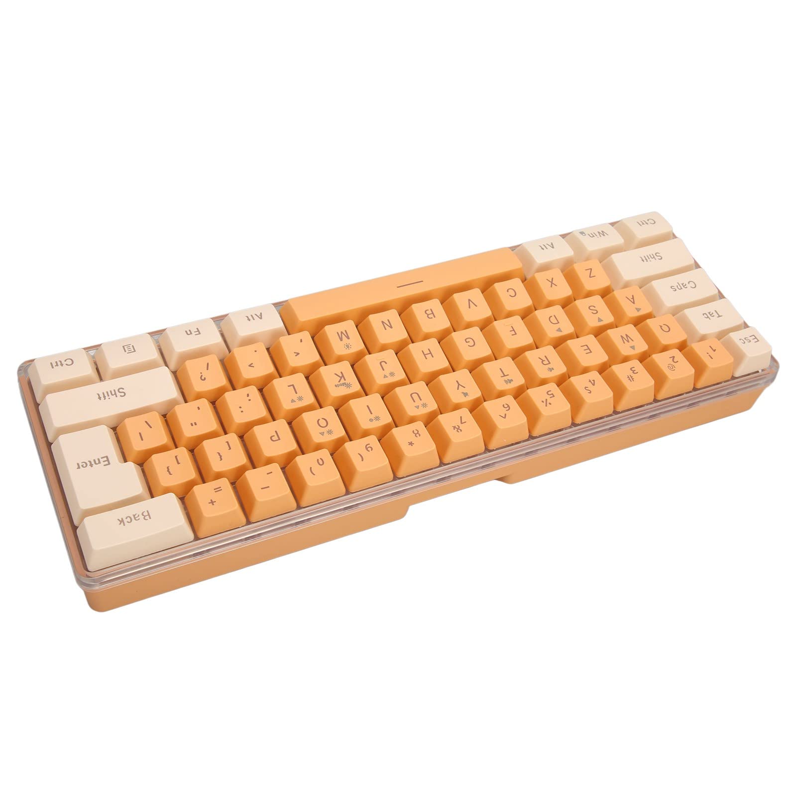 Rongm Mechanical Keyboard, Mobile Gaming Keyboard with High and Low Contrast Colors for Desktop (Beige Orange)