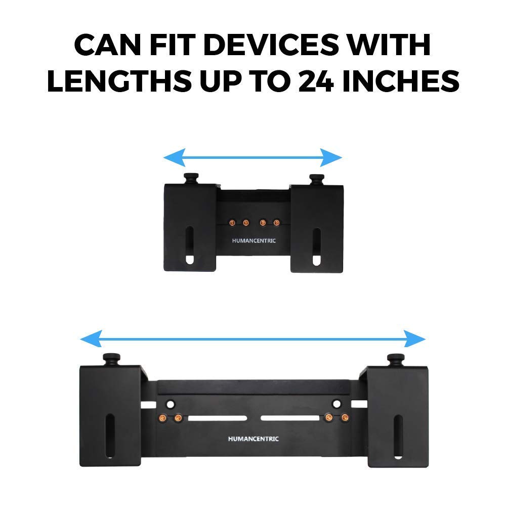 HumanCentric Adjustable Device Wall Mount, Cable Box Mount and Modem Mount, Adjustable Wall Mount for Small and Wide or Narrow Devices like Cable Boxes, Modems, DVD Players Mount on the Wall Behind TV