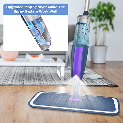 Wet Mops for Floor Cleaning- MEXERRIS Spray Mop with Spray Floor Mops with 3 Reusable Replacement Mop Pads 2 Bottle Microfiber Hardwood Floor Mops for Laminate Wood Ceramic Tiles Floor Cleaning