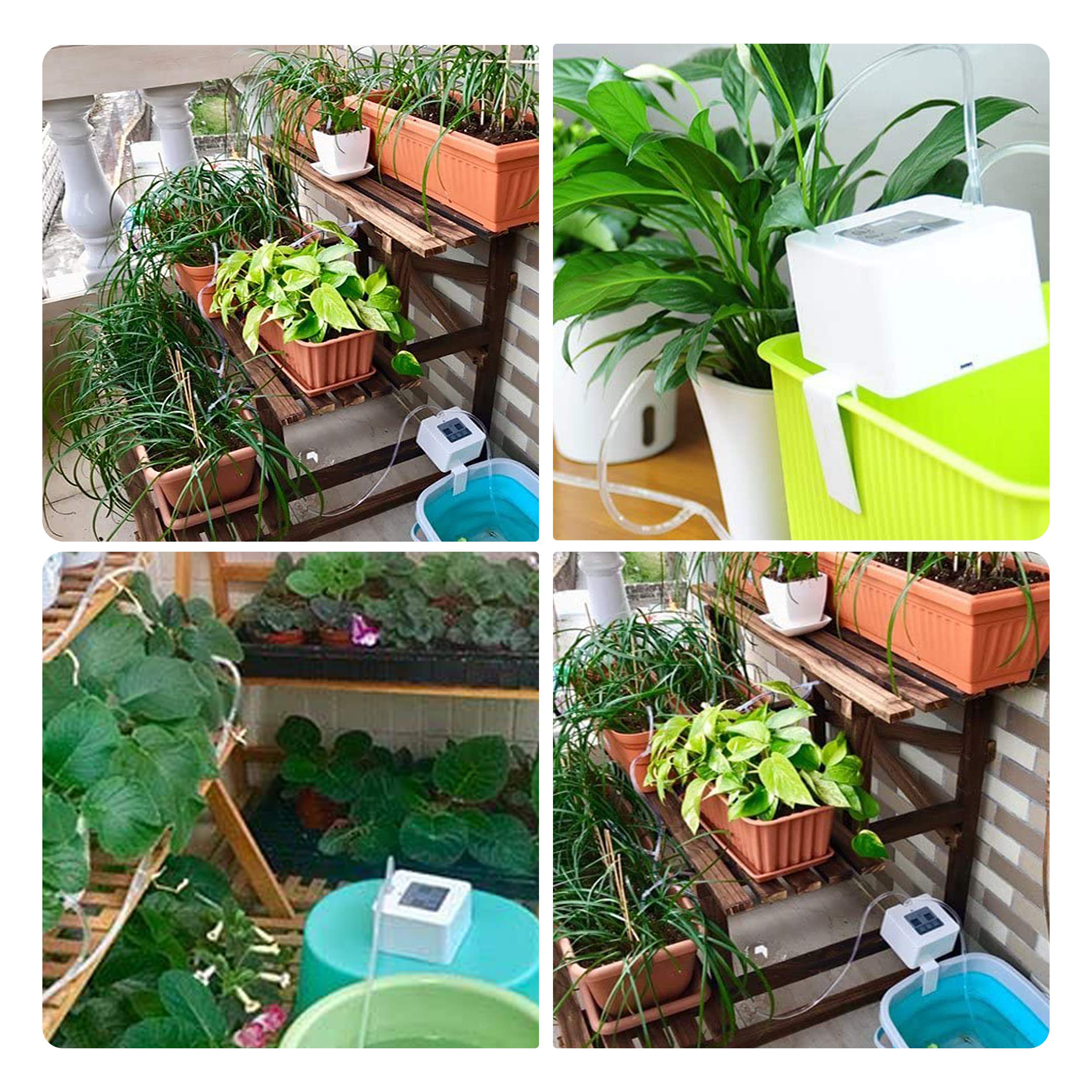 Kawloo Watering System| Micro Automatic Drip Irrigation | Houseplants Self Watering System | Digital Programmable Water Timer | USB Power Operation for Indoor Potted Plants|