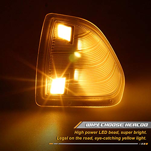 HERCOO LED Turn Signal Light Side Mirror Amber Lamps Right Tow Light Clear Cover Lens for 68302828AA 68302829AA Compatible with 2010-2018 Dodge Ram 1500 2500 3500 4500 5500