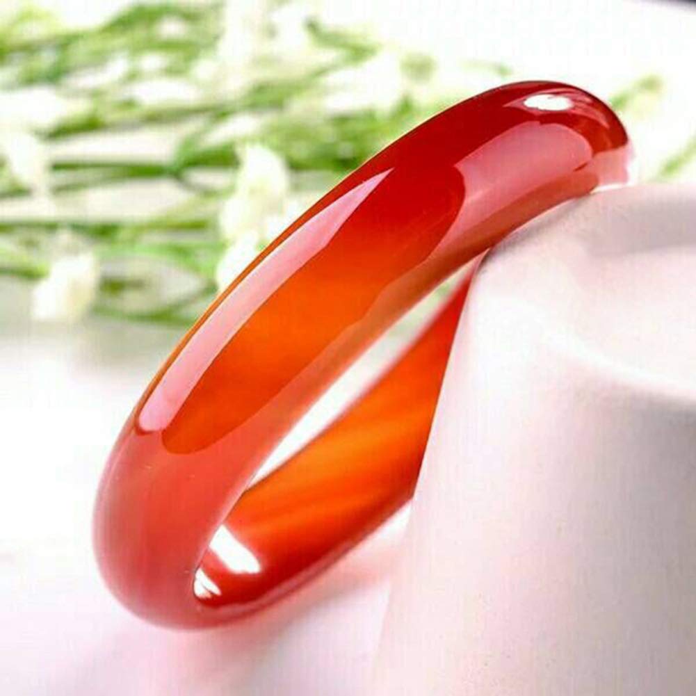HSUMING Chinese Style Red Agate Jade Bangle Bracelet For Women, Mother's Day Gift,62