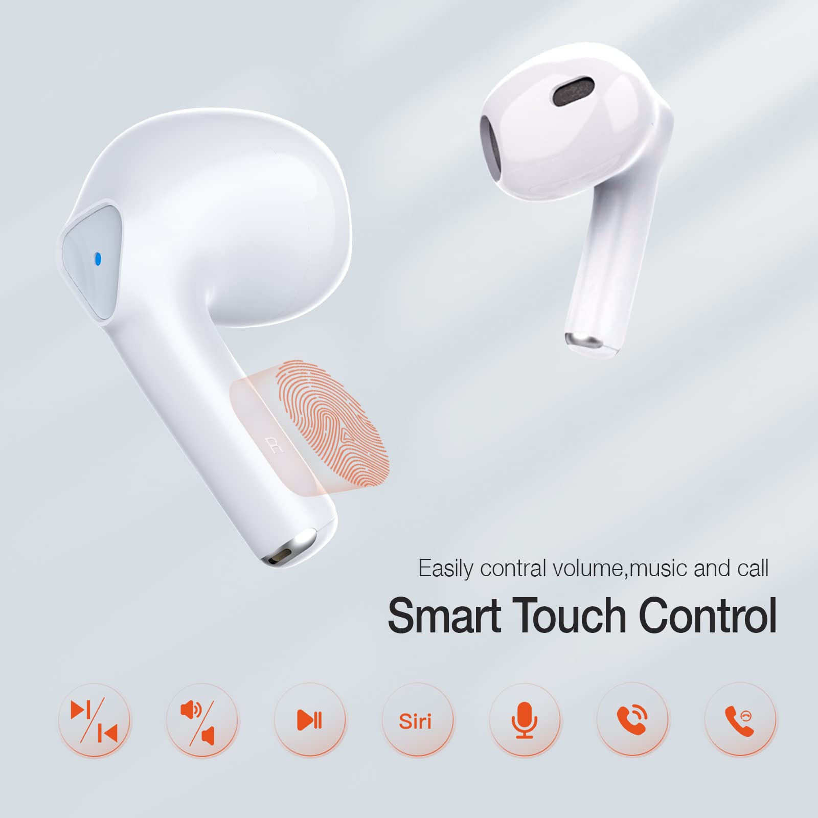 HOTT Wireless Bluetooth Earbuds,True Wireless Sport Earbuds,Type C Earbuds with Microphone,Waterproof Stereo Headphones with Charging Case,in-Ear Headphones Wireless